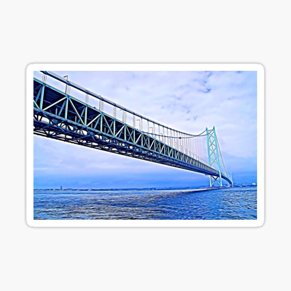 "Bridge over the blue ocean vibrant painting" Sticker for Sale by ...