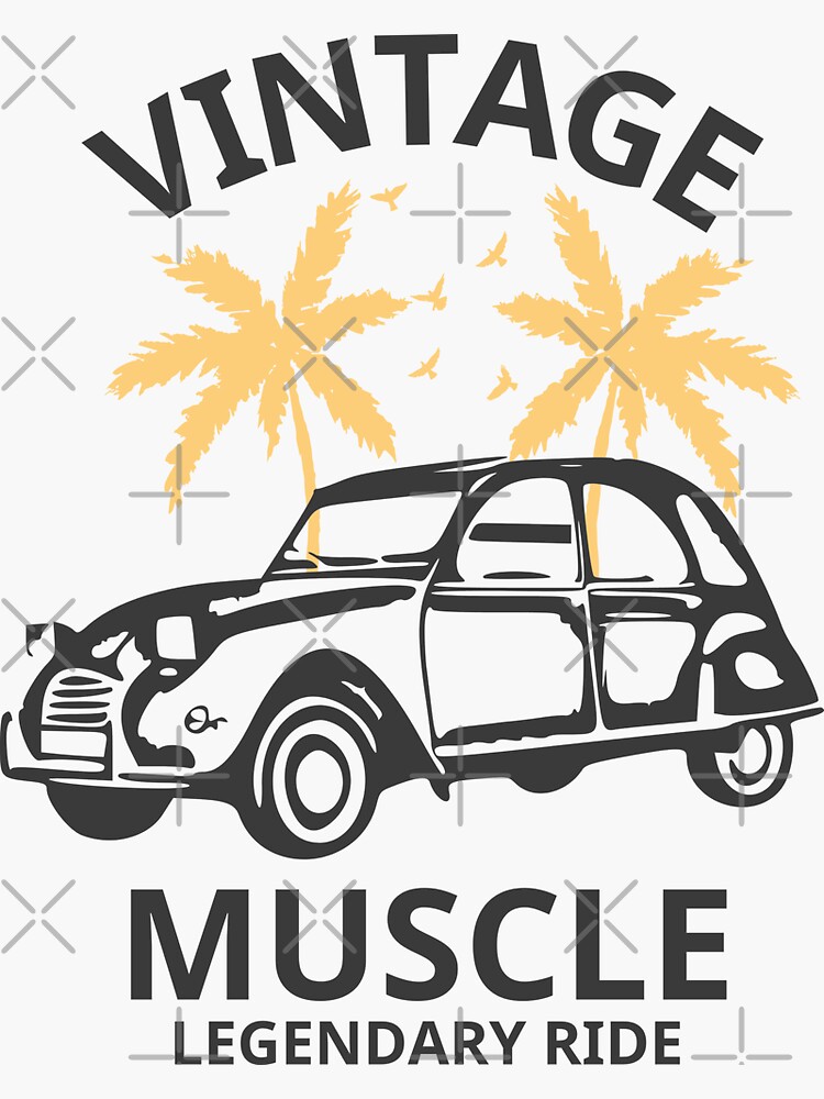 "California beach vintage muscle car" Sticker for Sale by Jimsgreatloot ...