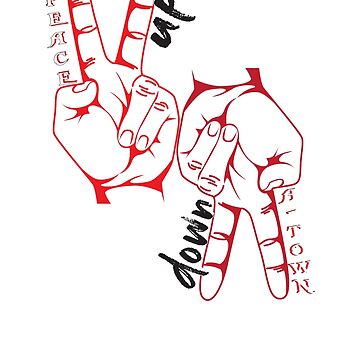 "Peace up A-town Down" Essential T-Shirt for Sale by prosper82 | Redbubble