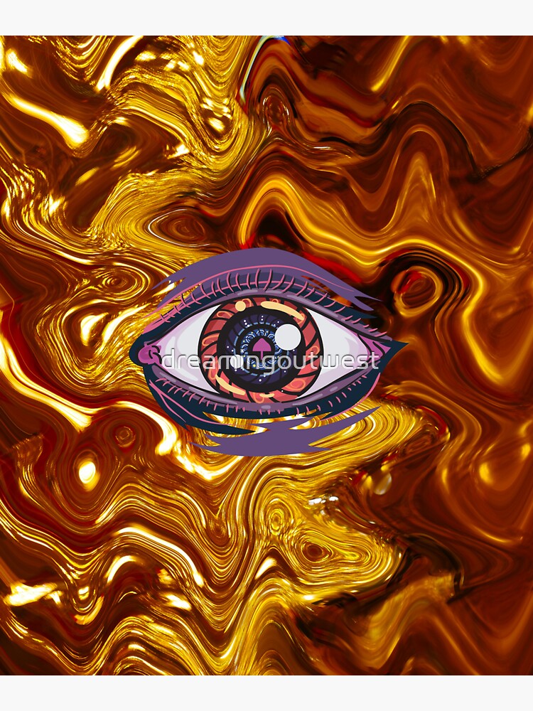 "Orange Trippy Eye Art" Sticker for Sale by dreamingoutwest | Redbubble