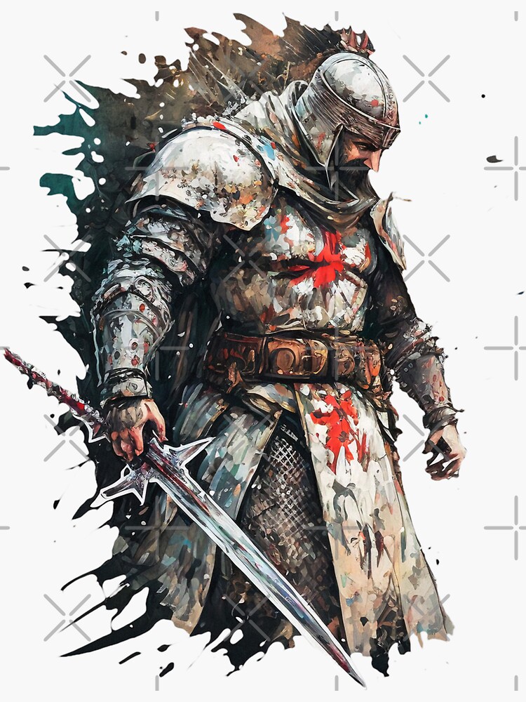 "Medieval Crusader Knight" Sticker for Sale by TheHistoryWorld | Redbubble