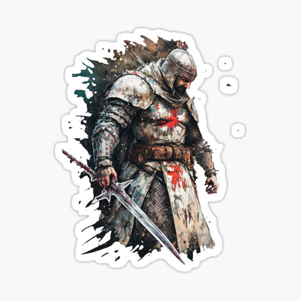 "Medieval Crusader Knight" Sticker for Sale by TheHistoryWorld | Redbubble
