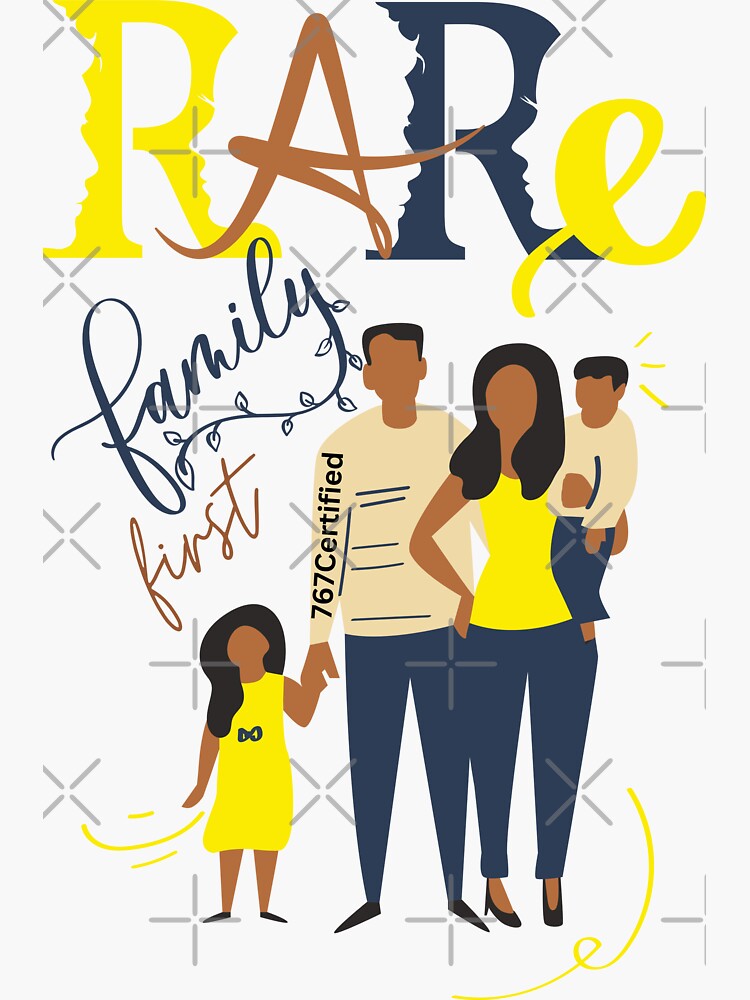 "Rare- Family First" Sticker for Sale by 767Certified | Redbubble