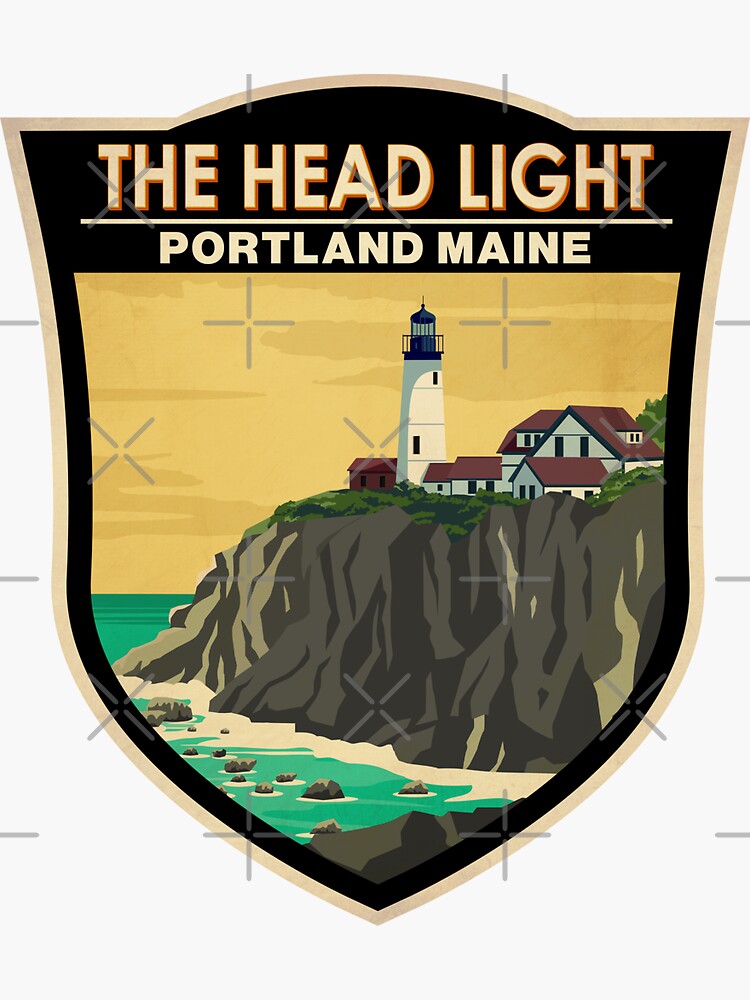 "Portland Head Light Maine Badge" Sticker for Sale by KrisSidDesigns ...