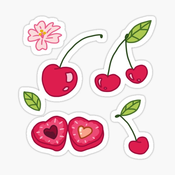 "Cute Cherry Sticker Pack Design" Sticker for Sale by Jellibeany ...
