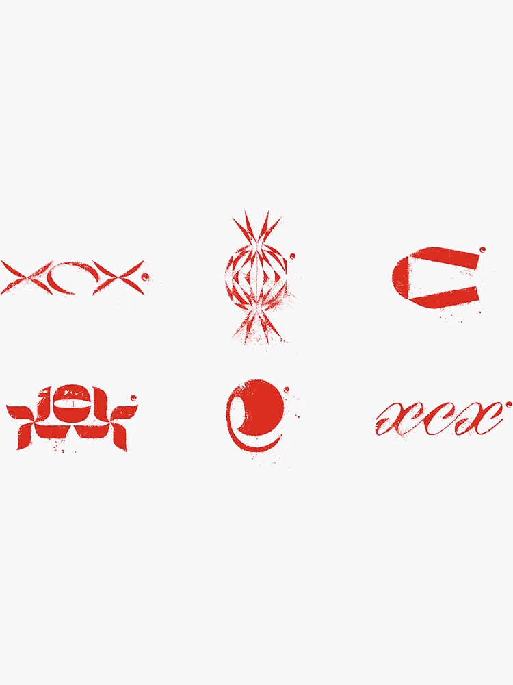 "CHARLI XCX logo pack" Sticker for Sale by fergyfilms | Redbubble