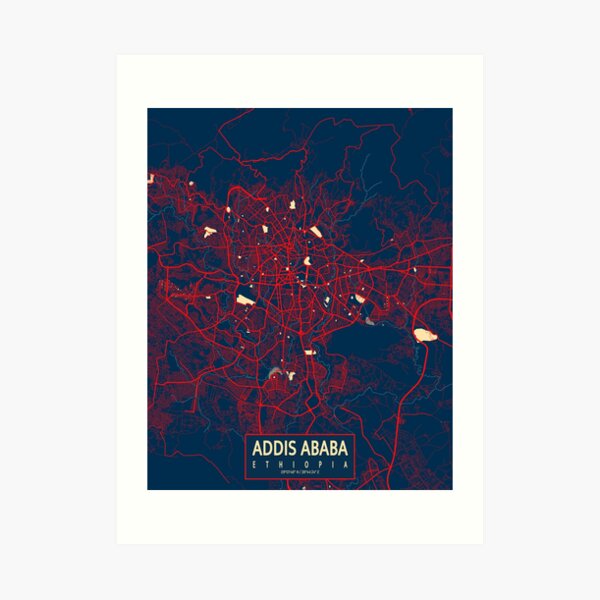 "Addis Ababa City Map of Ethiopia - Hope" Art Print for Sale by deMAP ...