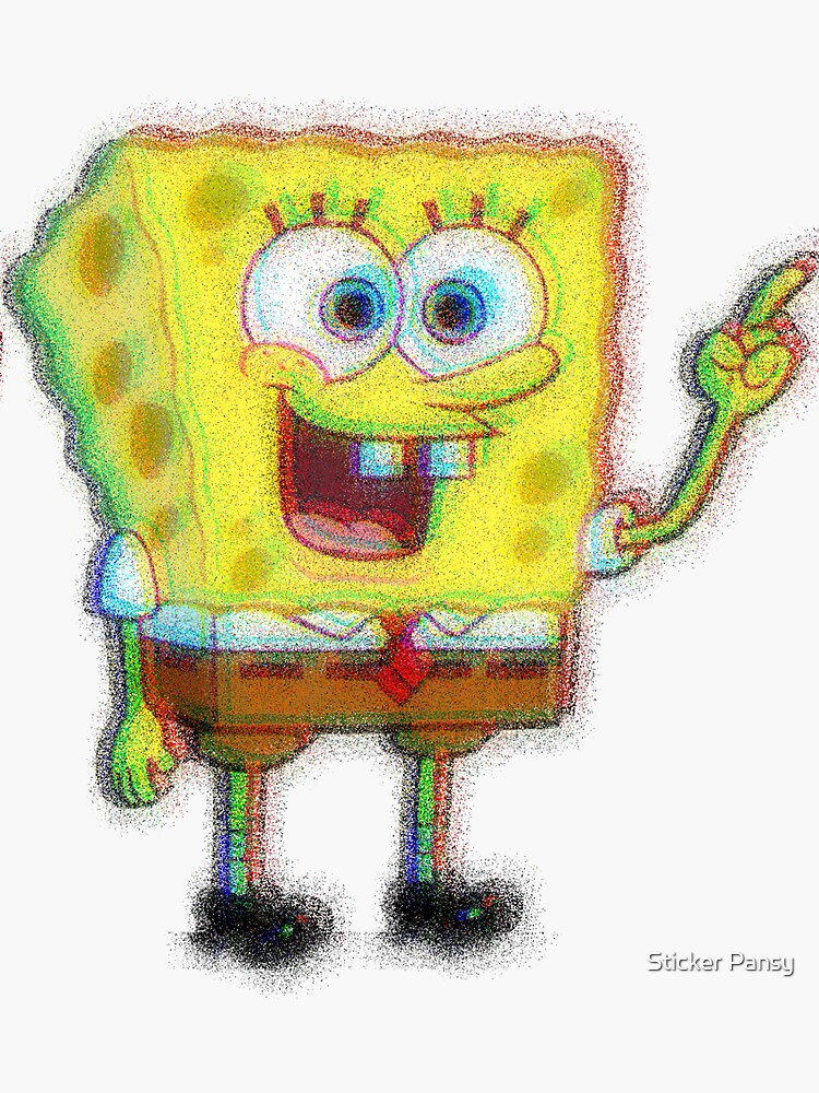 "Glitch Spongebob" Sticker for Sale by sam-bre | Redbubble