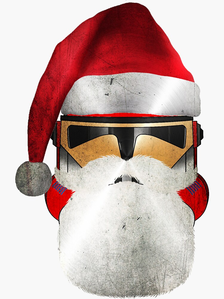 "Santa Trooper Helmet" Sticker for Sale by Blood-Kaminoan | Redbubble