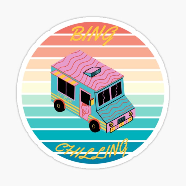"BING CHILLING - ICE CREAM MEME" Sticker for Sale by ArtzandDesignz ...