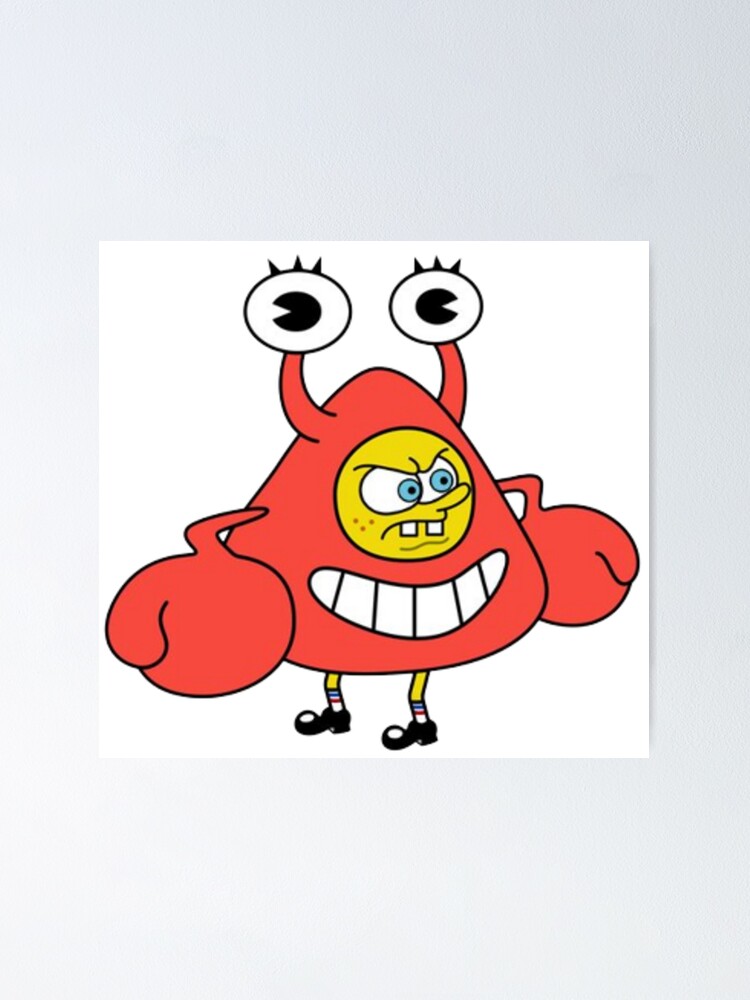 "SpongeBob in the costume of Mr. Krabs" Poster for Sale by moonviktoria ...