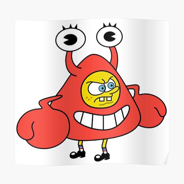 "SpongeBob in the costume of Mr. Krabs" Poster for Sale by moonviktoria ...