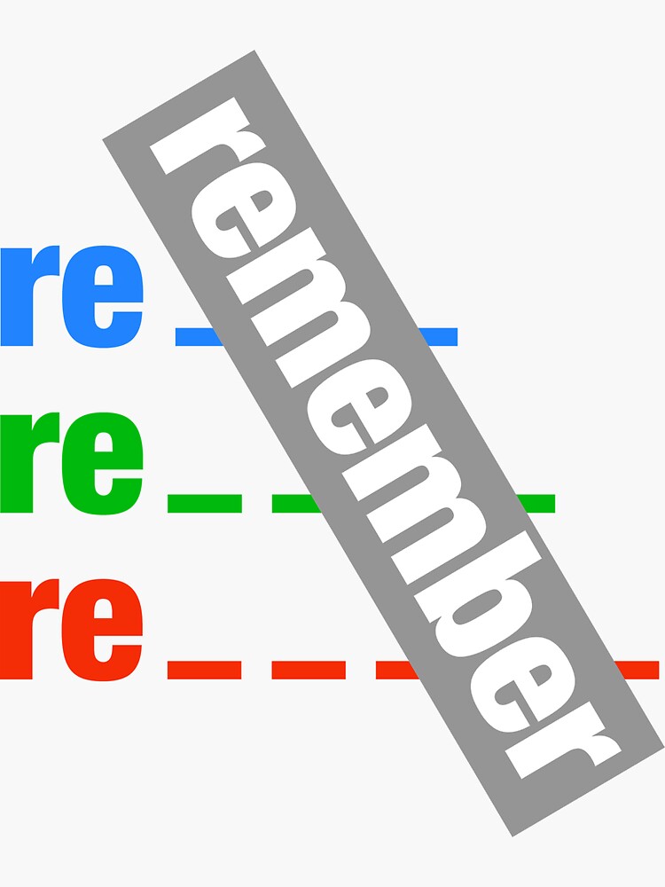 "Remember (colour) original design" Sticker for Sale by pop-and-bee ...