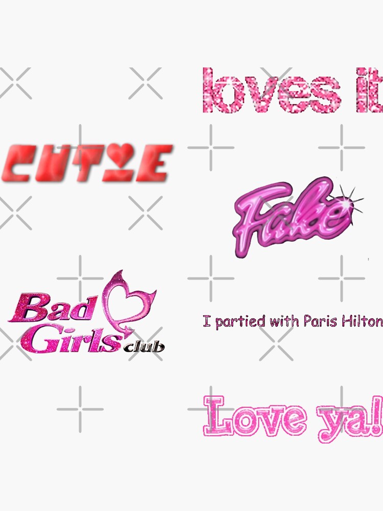 "y2k text sticker pack" Sticker for Sale by amoureuxinparis | Redbubble