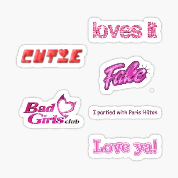 "y2k text sticker pack" Sticker for Sale by amoureuxinparis | Redbubble