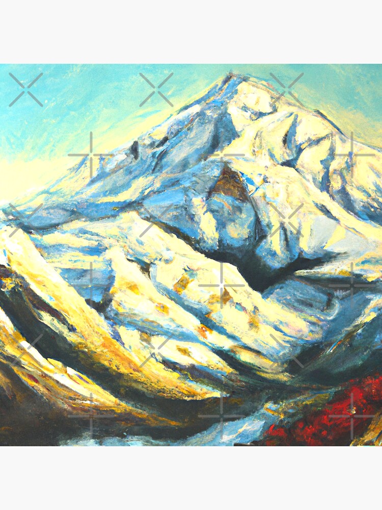 "Snow Capped Mountains" Sticker for Sale by rimmatv | Redbubble