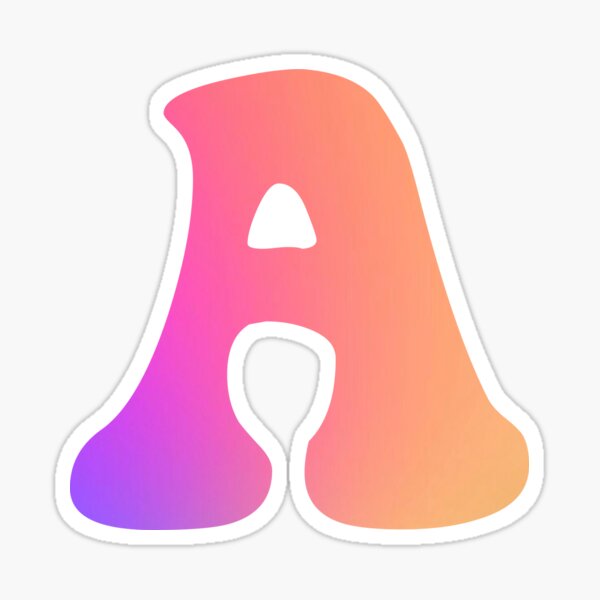 "Letter “A” in alphabet Design in Sunset Ombré Colors" Sticker for Sale ...