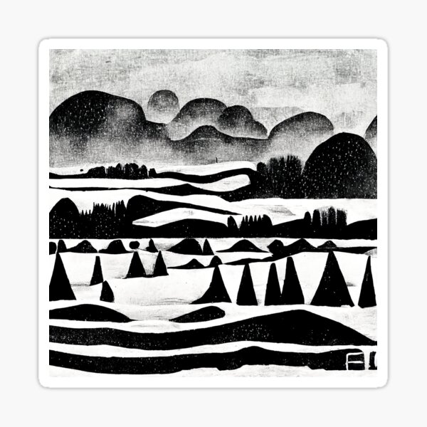 "Clouded Mountains: Block Art" Sticker for Sale by VermontMade | Redbubble