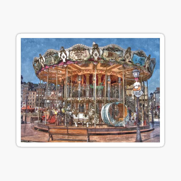 "Honfleur carousel" Sticker for Sale by LAKSTA | Redbubble