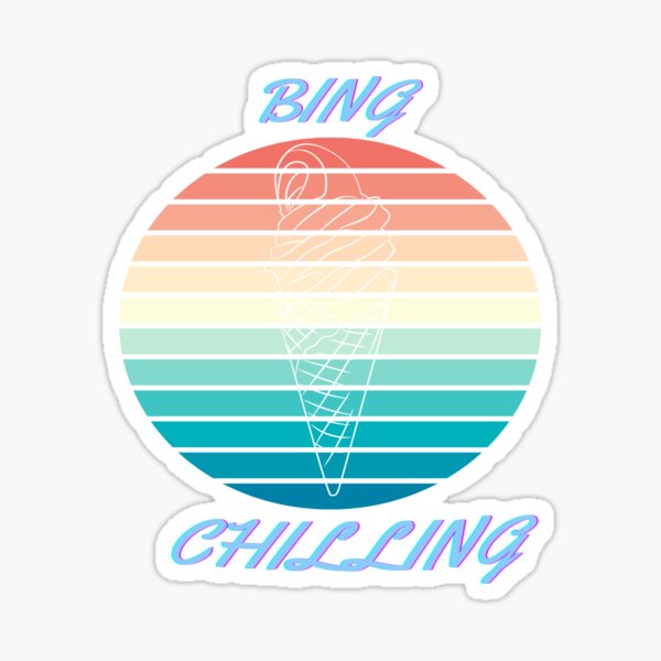 "BING CHILLING - ICE CREAM MEME" Sticker for Sale by ArtzandDesignz ...