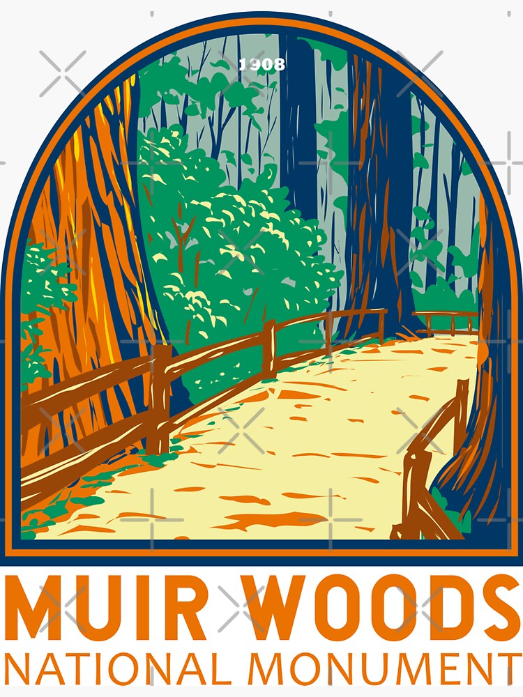 "Muir Woods National Monument California Emblem" Sticker for Sale by ...
