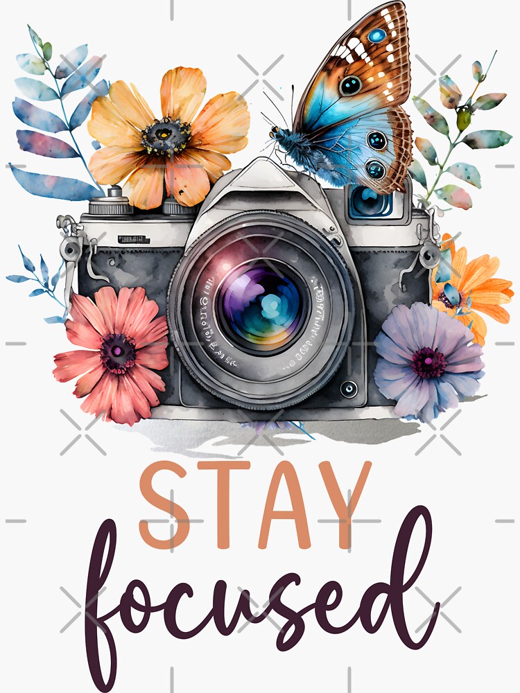 "Camera and Watercolor Flowers" Sticker for Sale by HappyLifeCreate ...