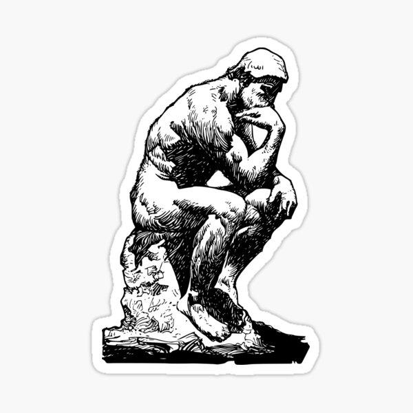 "The Thinker - Thinking Man" Sticker for Sale by GazCoDesign | Redbubble