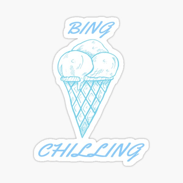 "BING CHILLING - ICE CREAM MEME" Sticker for Sale by ArtzandDesignz ...