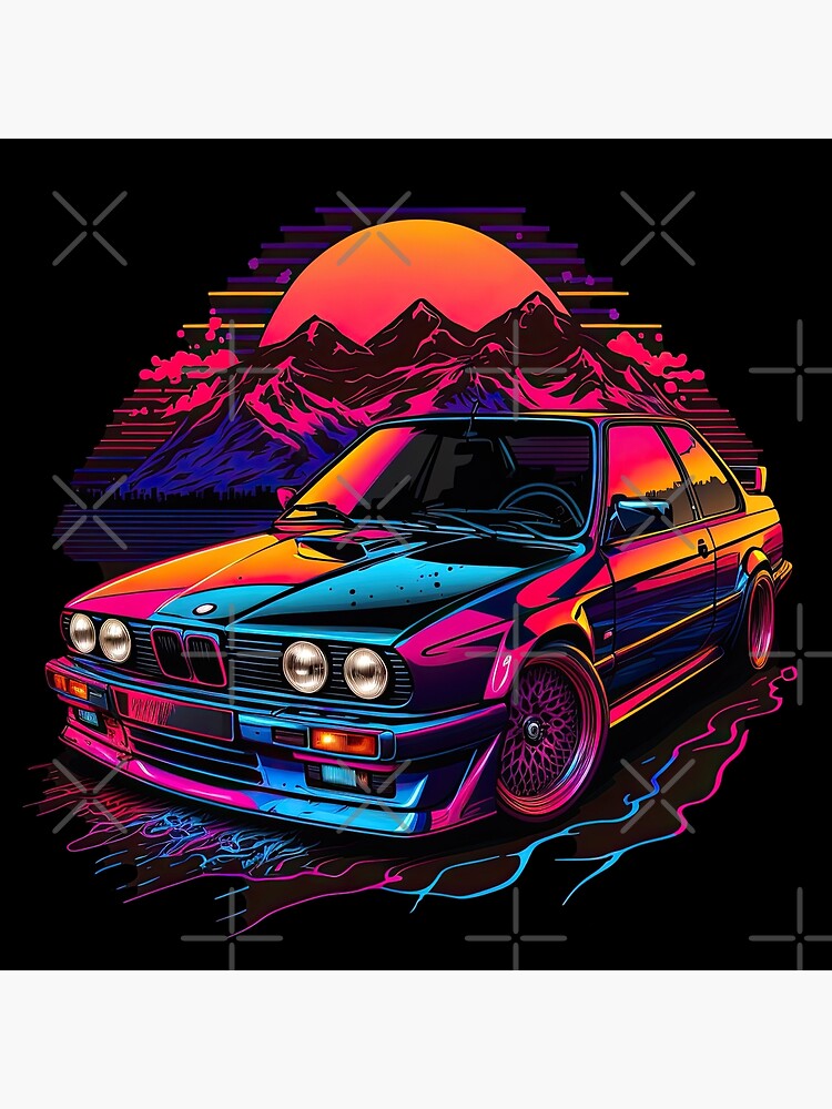 "Retrowave Sport Car E30" Poster for Sale by TortoPlus | Redbubble