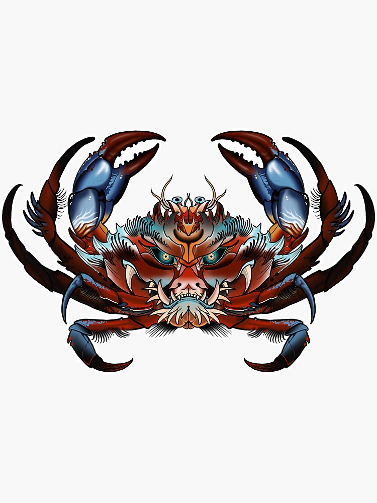 "Heikegani crab art " Sticker for Sale by PickdogArt | Redbubble