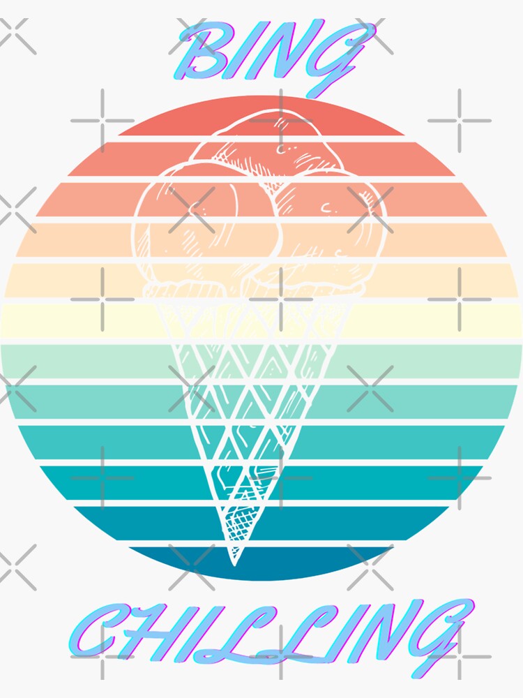 "BING CHILLING - ICE CREAM MEME" Sticker for Sale by ArtzandDesignz ...