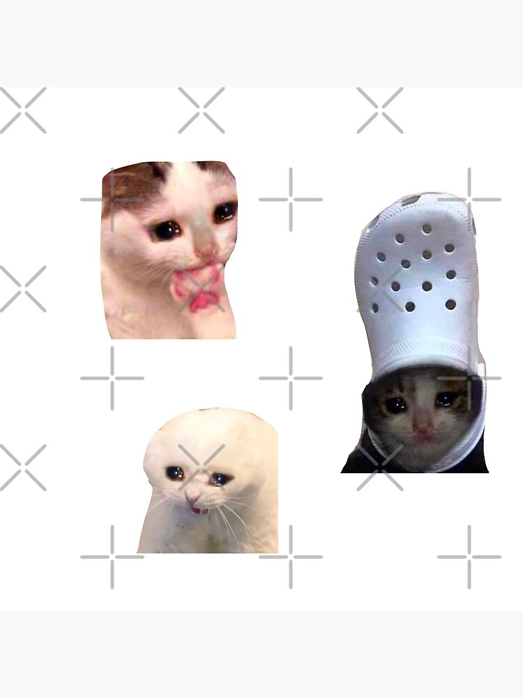 "sad cats stickers " Poster for Sale by Noishop | Redbubble