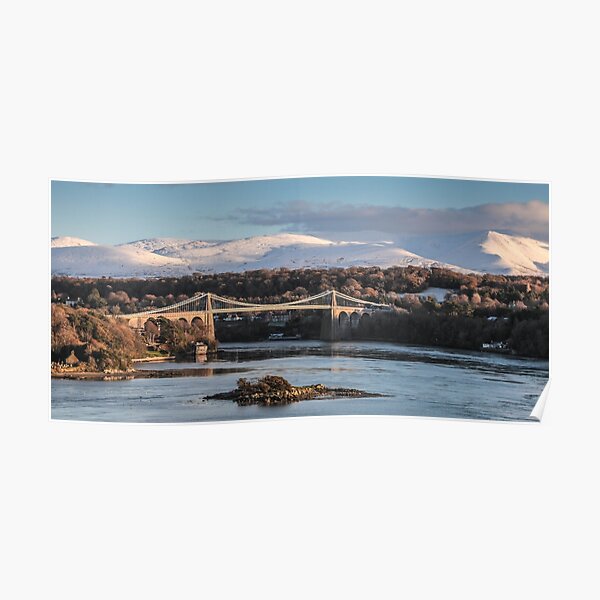 "Menai Bridge - December 2022" Poster for Sale by raymondo | Redbubble