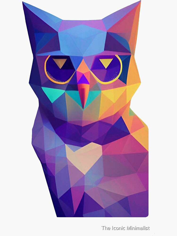 "The Cat-in-an-Owl aka Caowl" Sticker for Sale by minimaliconic | Redbubble