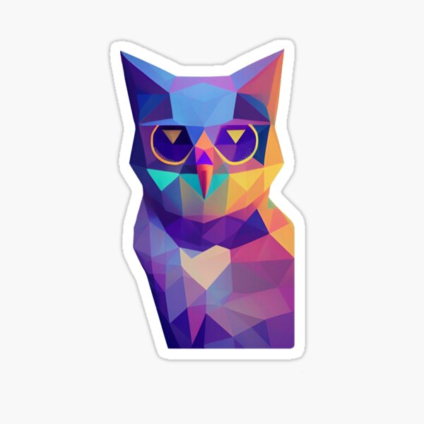 "The Cat-in-an-Owl aka Caowl" Sticker for Sale by minimaliconic | Redbubble