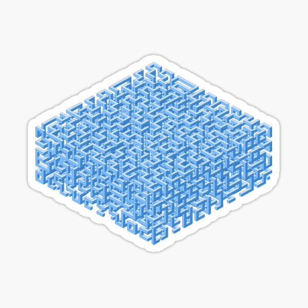 "3d vector illustration of an abstract colorful maze" Sticker for Sale ...