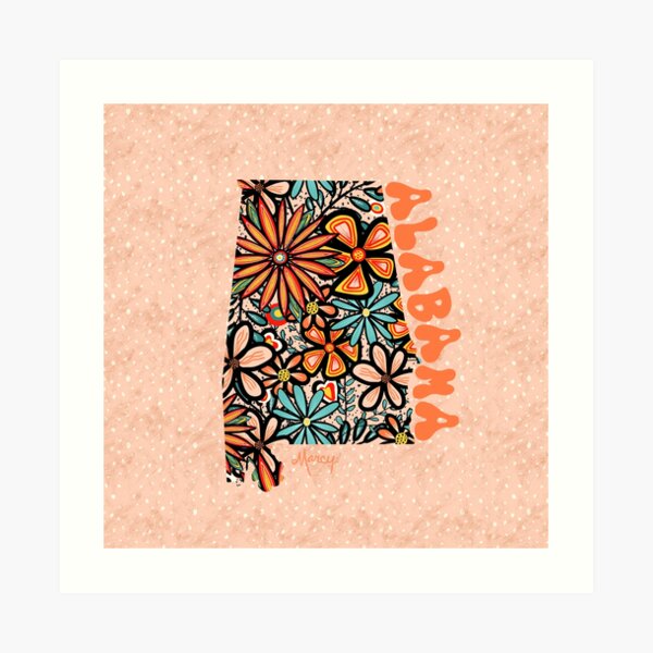 "Alabama State Design | Artist Designed Illustration Featuring Alabama ...