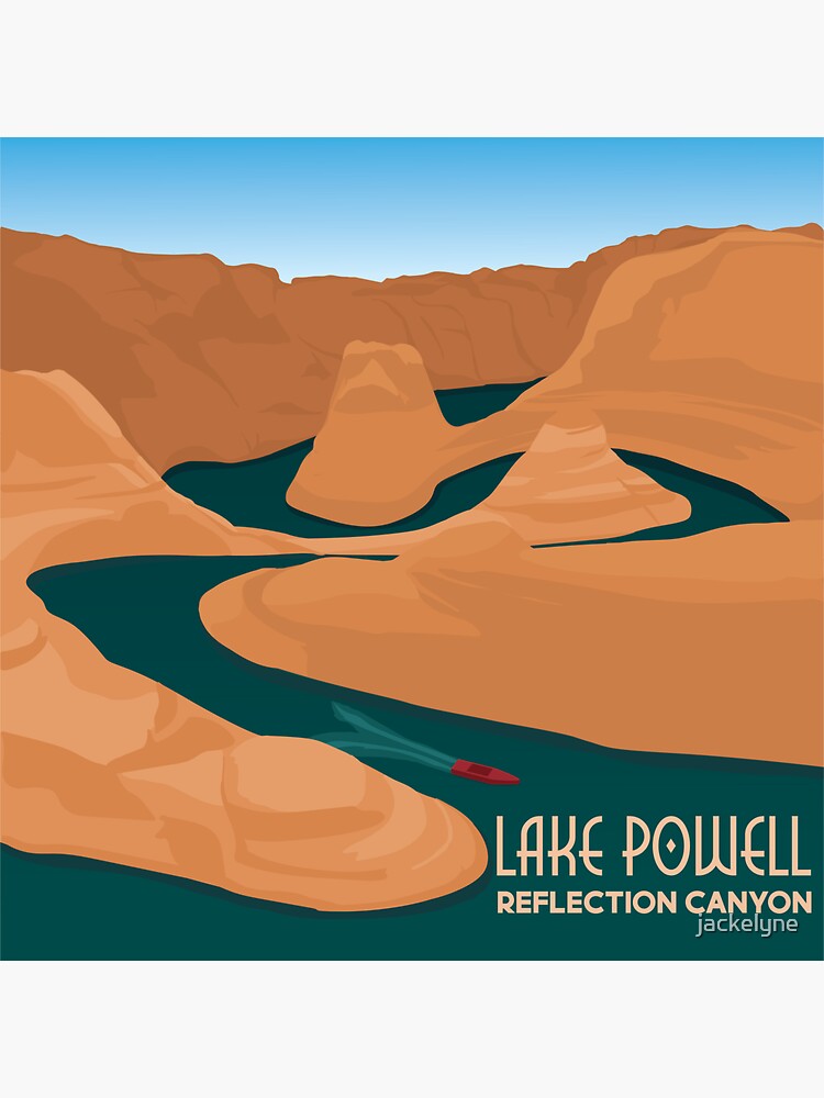 "Reflection Canyon - Lake Powell" Sticker for Sale by jackelyne | Redbubble