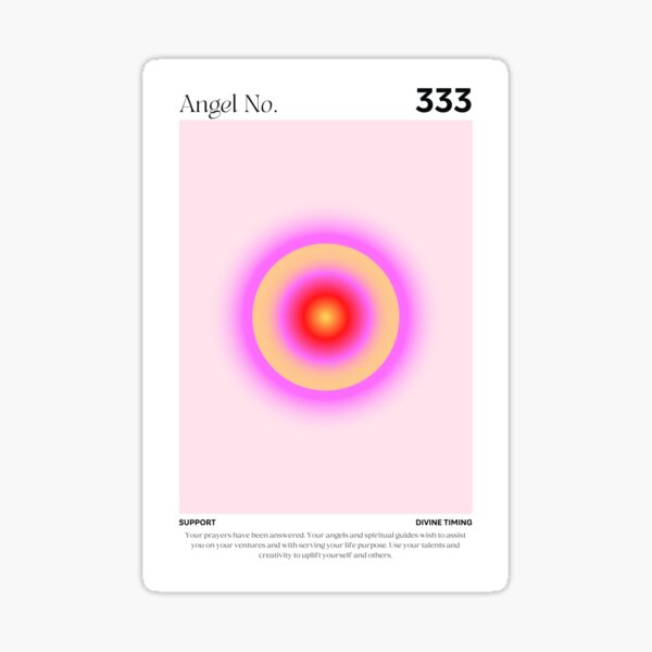 "Angel Number 333 Aesthetic Aura Gradient" Sticker for Sale by ...