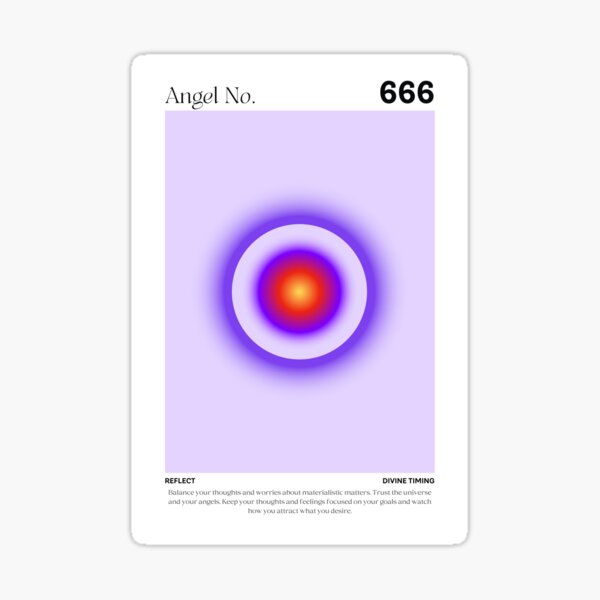 "Angel Number 666 Aesthetic Aura Gradient" Sticker for Sale by ...