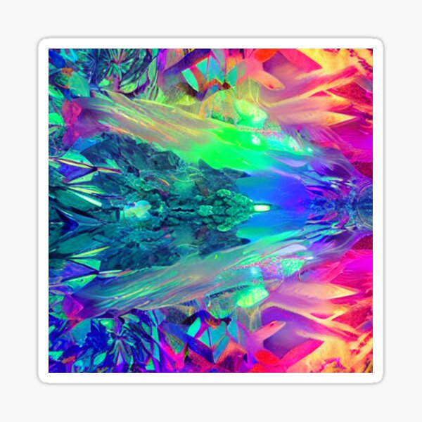 "Psychedelic crystal landscape " Sticker for Sale by dwhowe | Redbubble