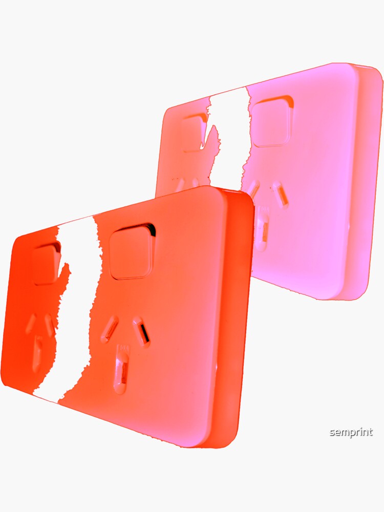 "Pink power cut" Sticker for Sale by semprint | Redbubble