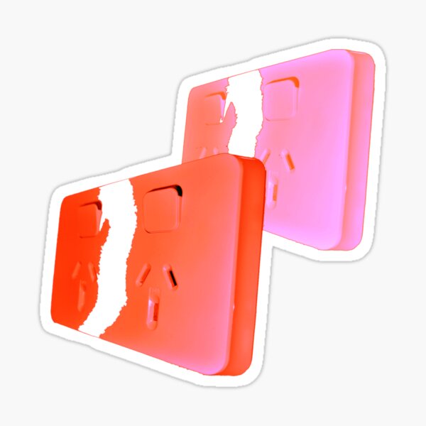 "Pink power cut" Sticker for Sale by semprint | Redbubble