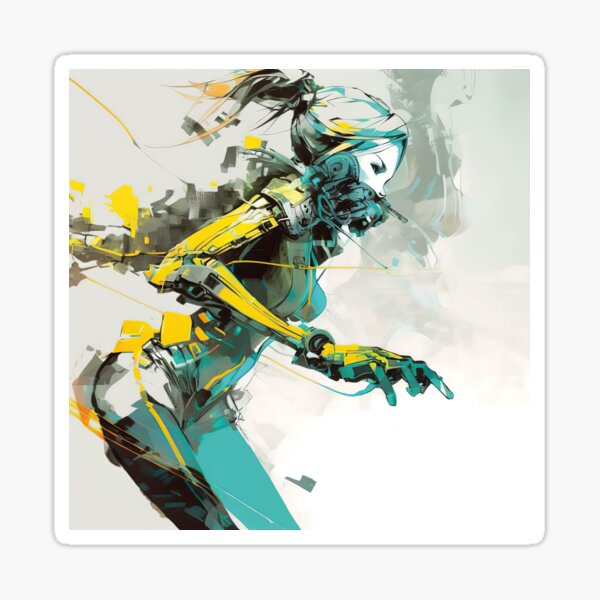 "Cyberpunk girl: Trish" Sticker for Sale by ai-miilk | Redbubble