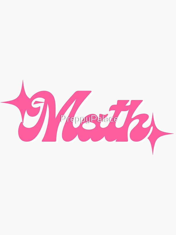 "Bright Pink Math With Stars" Sticker for Sale by PreppyPalace | Redbubble