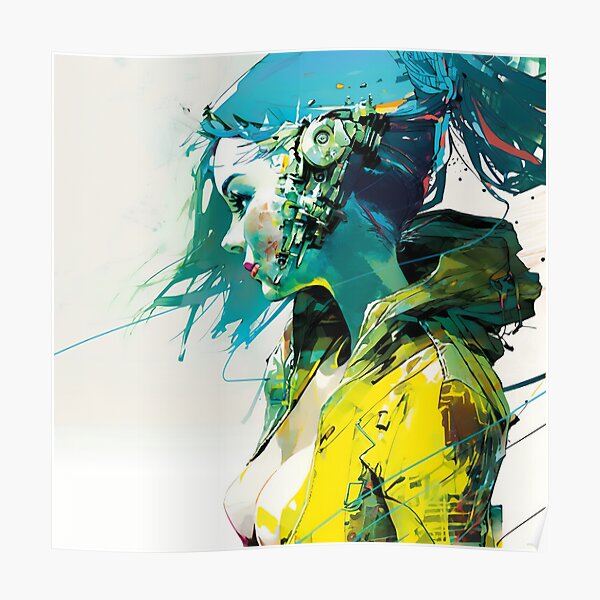 "Cyberpunk girl: Eva" Poster for Sale by ai-miilk | Redbubble