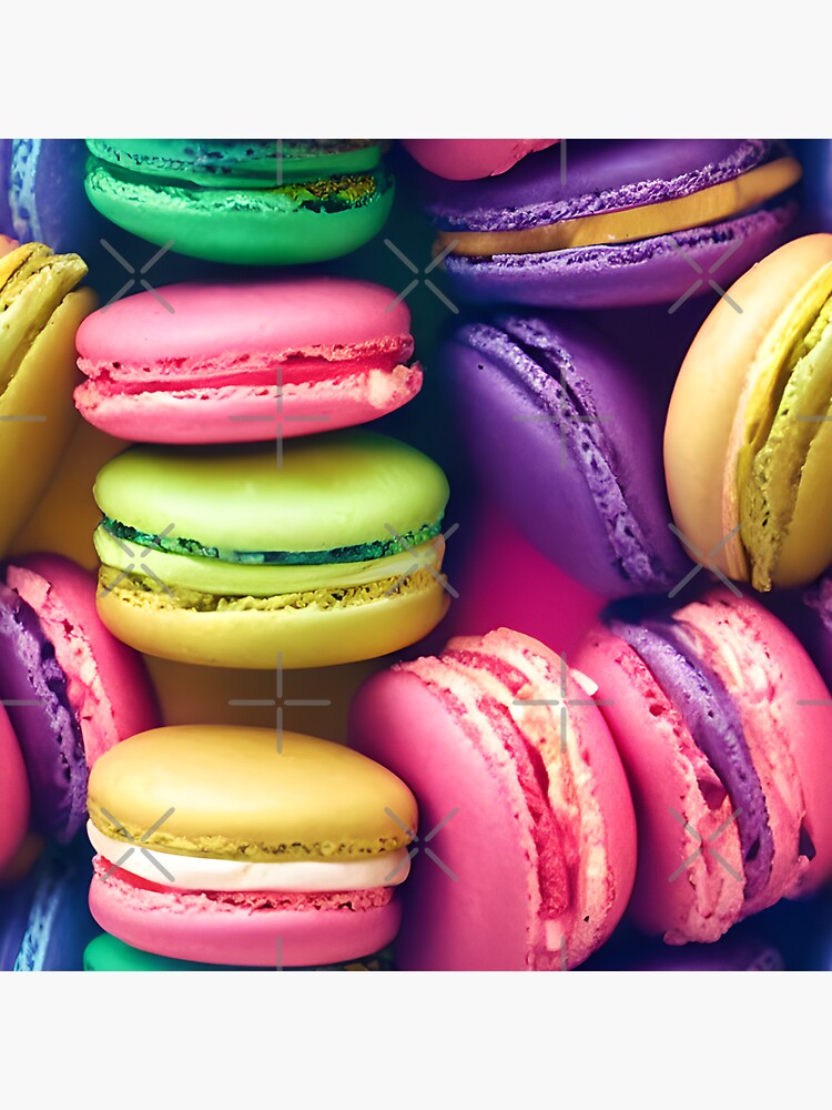 "Crunchy Candy Macarons AI Pattern" Sticker for Sale by ZenEverAI | Redbubble
