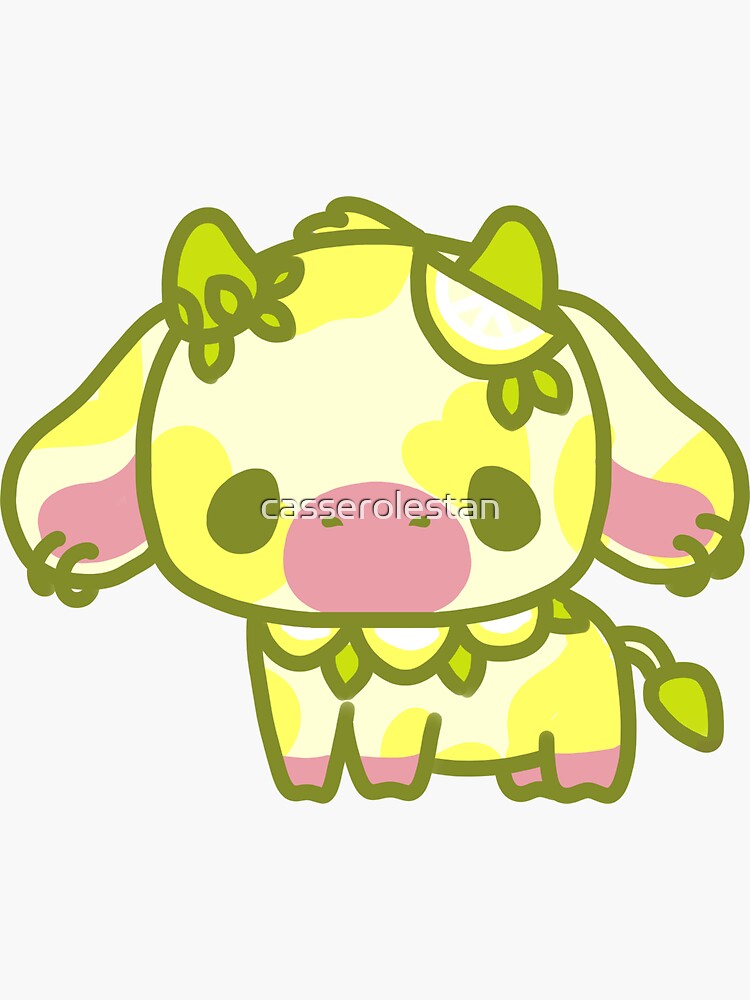 "fluffy lemon cow" Sticker for Sale by casserolestan | Redbubble