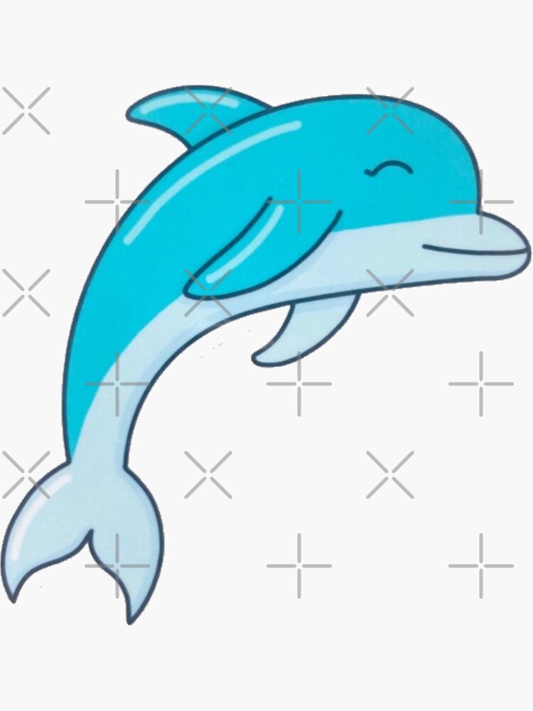 "Funny Aqua Dolphin" Sticker for Sale by SAFIX22 | Redbubble