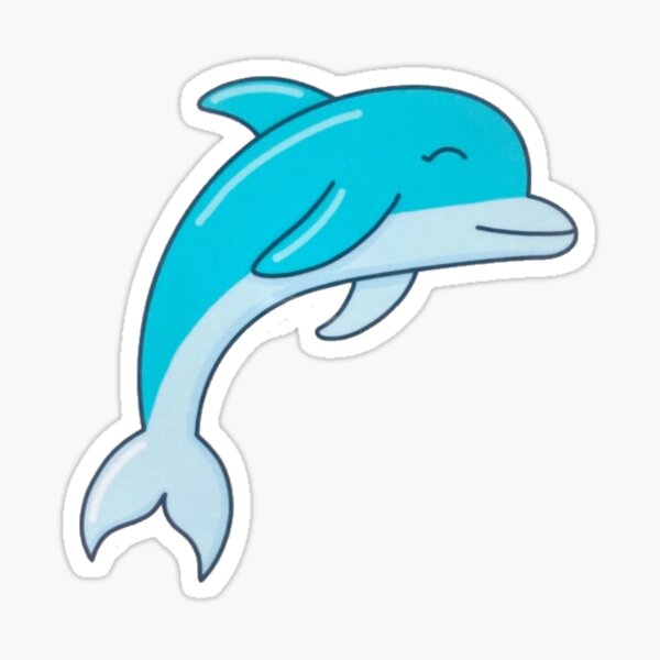 "Funny Aqua Dolphin" Sticker for Sale by SAFIX22 | Redbubble